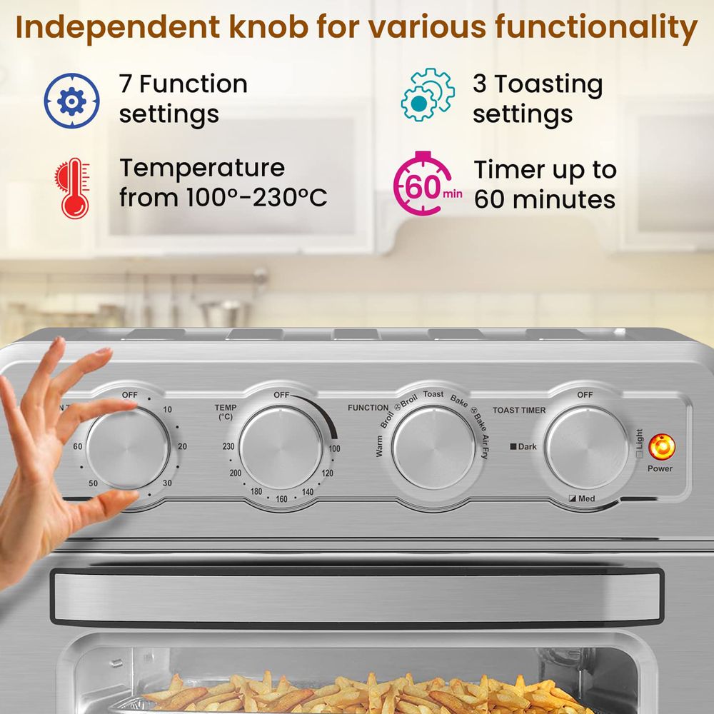 Buy Agaro Regal 23l 1700 Watt Air Fryer With 360 Degree Heat Circulation Technology Silver